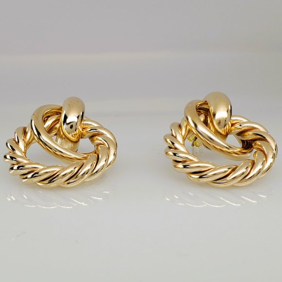 Jewelry | 14k Gold Hanging Drop Womens Hoop Earrings Ladies Round ...